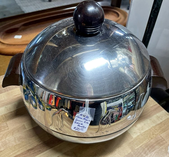 A chrome ice bucket that's seen more martinis than James Bond. Mid-century entertaining essentials that make plastic coolers look positively pedestrian.