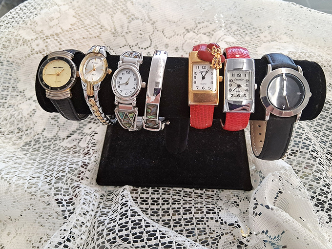 Time doesn't stop at Legacy Thrift &ndash; it's displayed on elegant wristbands waiting to mark someone else's minutes with vintage style.