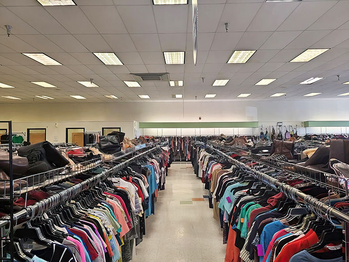 Fashion democracy in action&mdash;where every style, era, and color gets equal representation on these meticulously organized racks.