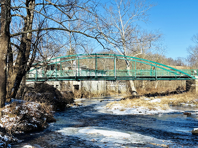 Winter transforms the creek into a moody masterpiece that would make Ansel Adams reach for his camera.