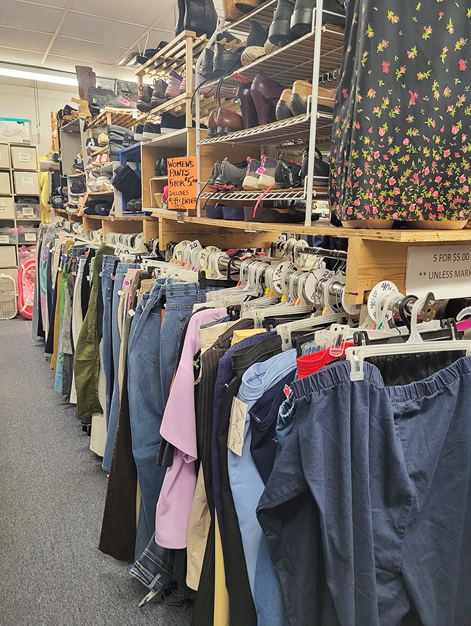 The denim rainbow&mdash;where your next favorite pair of jeans is hiding. Five for $5? That's not shopping, that's winning at life.