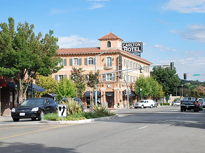The Carlton Hotel stands like Atascadero's Spanish grandmother&mdash;elegant, imposing, and definitely judging your outfit.