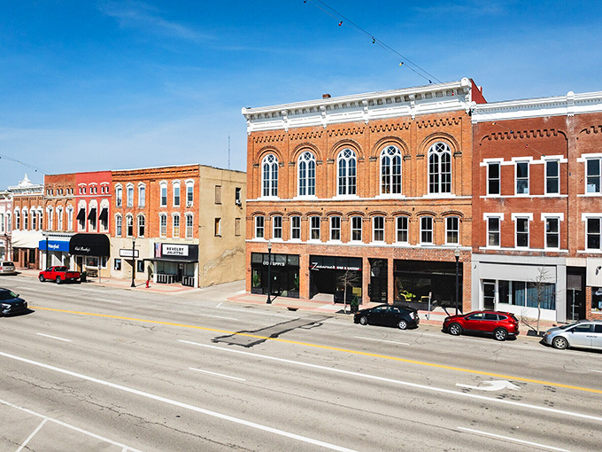 Classic storefronts line this northwest Ohio gem where parking is free and stress is optional.