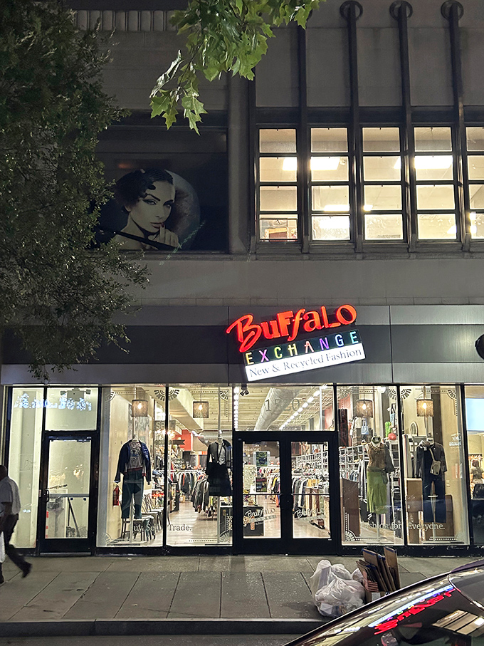 Buffalo Exchange brings urban sophistication to Philadelphia's thrift scene with style-conscious secondhand shopping experiences.