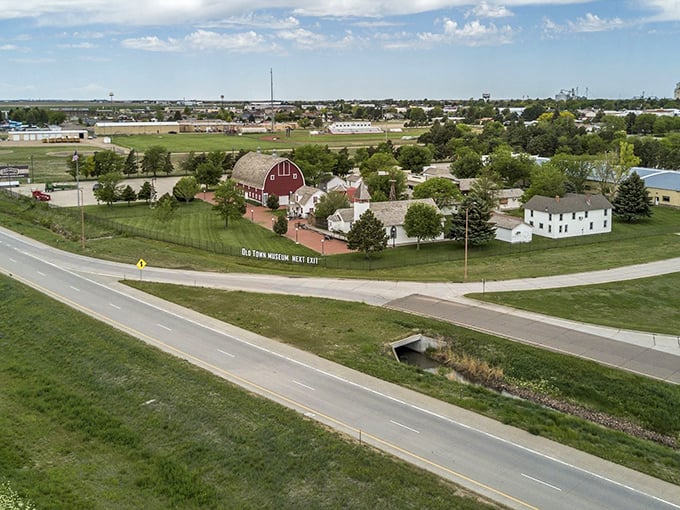 This aerial view of Burlington's Old Town Museum preserves history without the high-priced admission of bigger attractions.