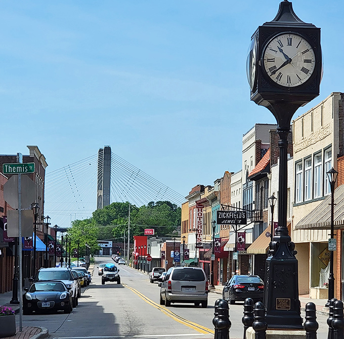 That old clock tower stands guard over a charming downtown, where history and college-town energy come together effortlessly.