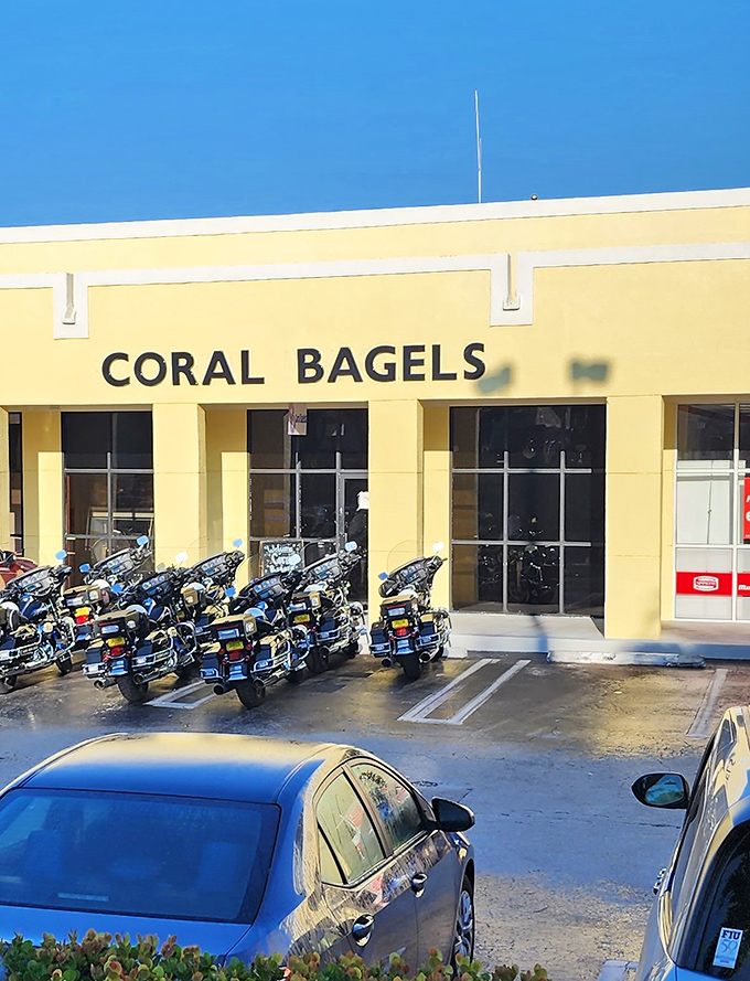 Those motorcycles out front know a good breakfast spot when they see one - smart riders indeed.
