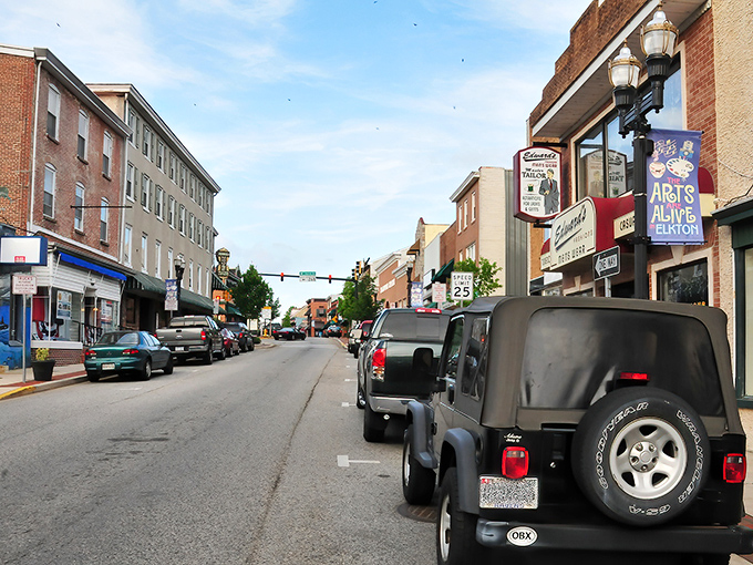 Elkton's historic main street invites leisurely strolls past storefronts that have seen generations come and go. Time slows down here!