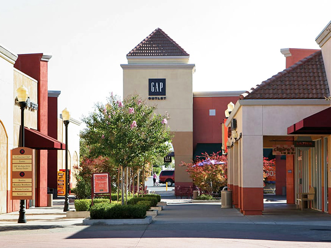 That bell tower watches over shoppers like a guardian angel of good deals and sensible spending.