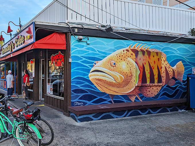 That grouper mural is practically winking at you! Frenchy's Original Cafe in Clearwater knows exactly what you came for&mdash;and they're not being subtle about it.