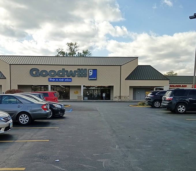 Goodwill's familiar blue signage represents decades of helping communities while delivering unbeatable shopping value nationwide.