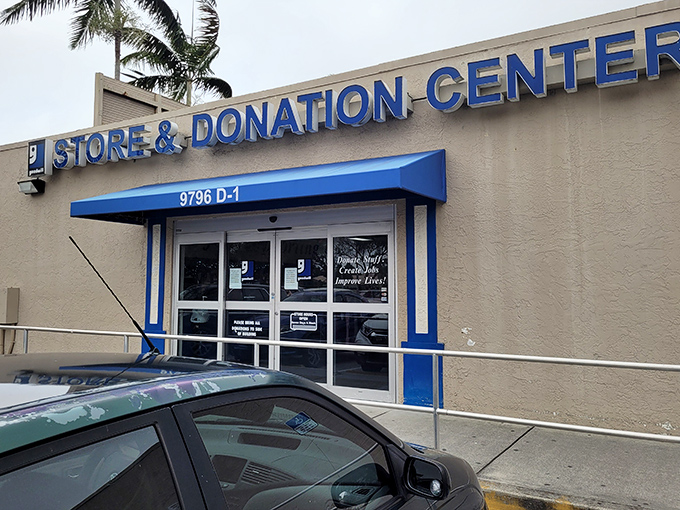 Classic Goodwill blue with modern touches - tradition meets innovation in perfect retail harmony.