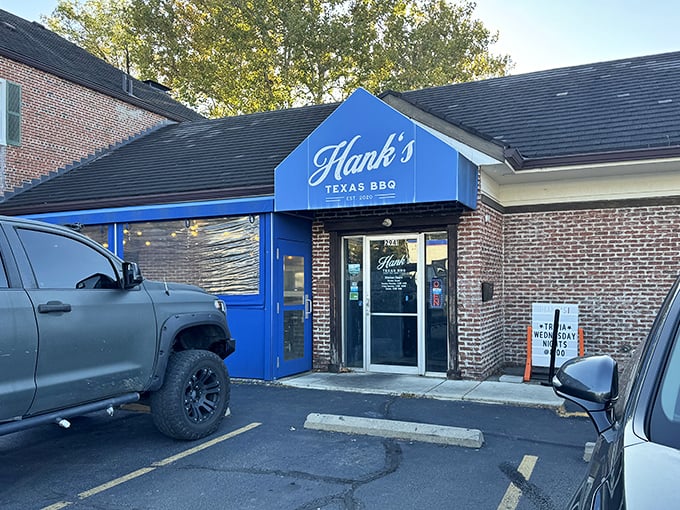 That bold blue exterior screams Texas confidence louder than a rodeo announcer with a megaphone.