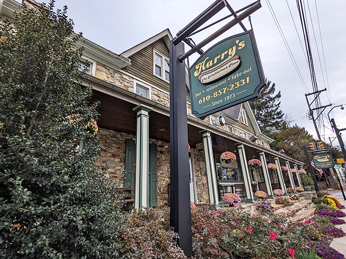 Stone and timber construction suggests this neighborhood gem was built to last through countless satisfied customers.