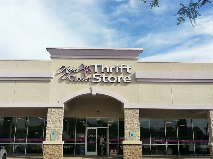 Hope's Closet's elegant storefront suggests this isn't your average rummage through someone else's castoffs.