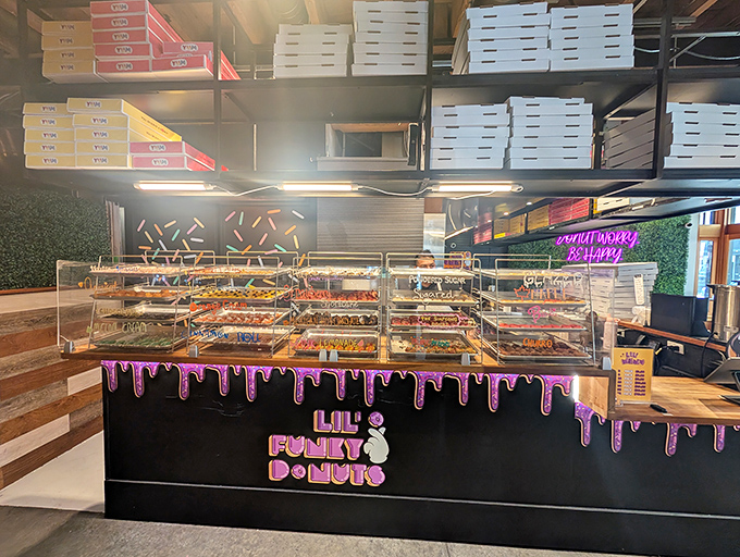 Behind these glass cases, Lil' Funky Donuts creates edible art that's almost too pretty to eat. Almost.