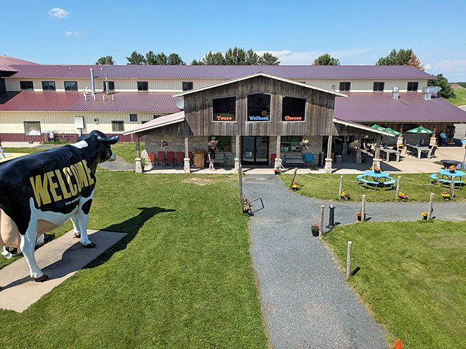 When your welcome committee is a giant cow, you know you're in for a truly Wisconsin experience.