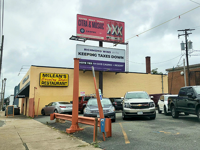 McLean's sunny yellow exterior is like a beacon of Southern comfort in Richmond's urban landscape.