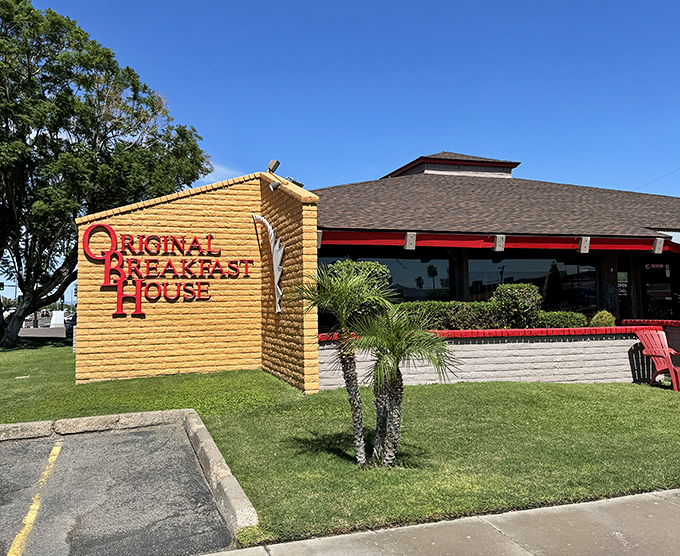 The Original Breakfast House's sunny yellow exterior is as bright as the yolks in their perfect over-easy eggs.
