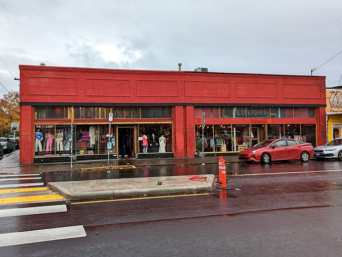 Red Light's vibrant brick building houses vintage fashion finds that would make your grandmother say, "I should've kept that!"