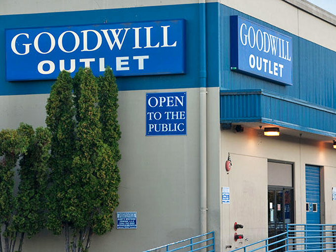 The final frontier of bargain hunting! Goodwill Outlet's industrial exterior hides a by-the-pound treasure hunt for the truly dedicated.