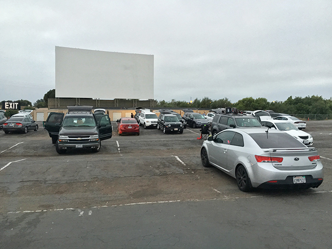 Even under cloudy skies, South Bay Drive-In promises escape&mdash;where that EXIT sign only leads to more movie magic, not reality.
