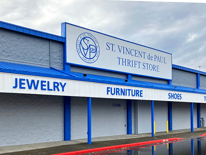 St. Vincent de Paul's warehouse-style exterior hints at the massive selection of bargains waiting inside.