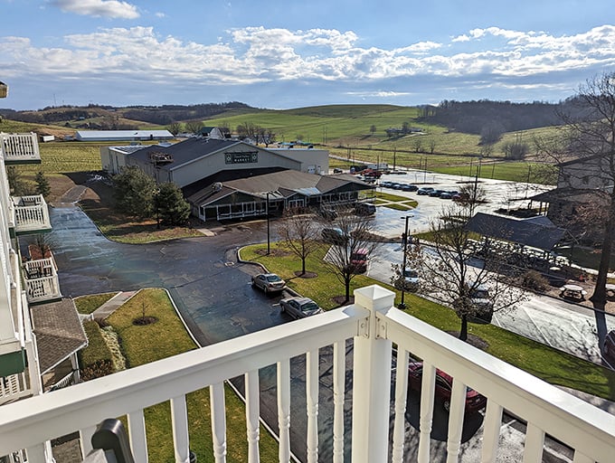 This Sugarcreek street scene whispers Alpine secrets, where Little Switzerland charm meets Ohio's heartland hospitality beautifully.