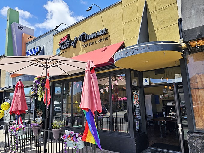 Bright colors and sunny umbrellas bring Danish comfort food to San Diego's perfect weather year-round.