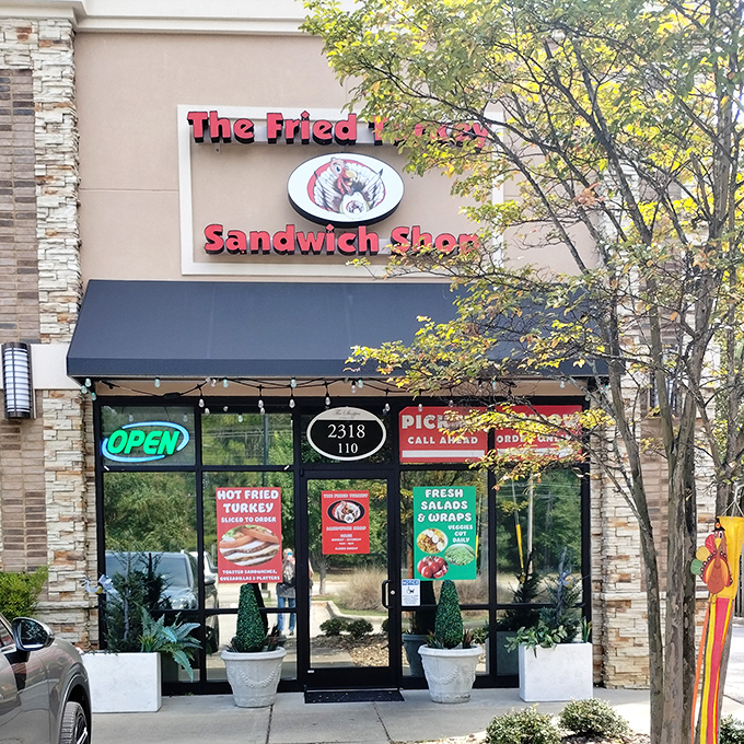 Clean, modern storefront promises fried turkey perfection that'll redefine your sandwich expectations completely.