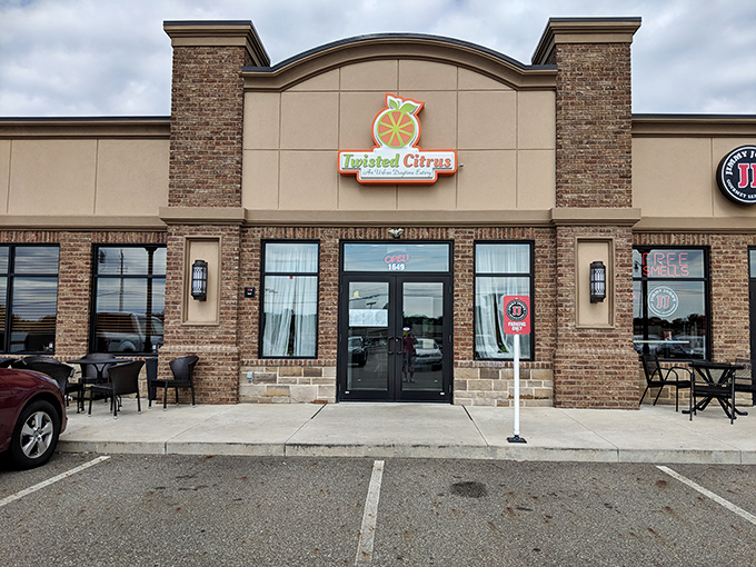 Modern sophistication meets breakfast innovation where clean lines promise creative culinary adventures await inside.