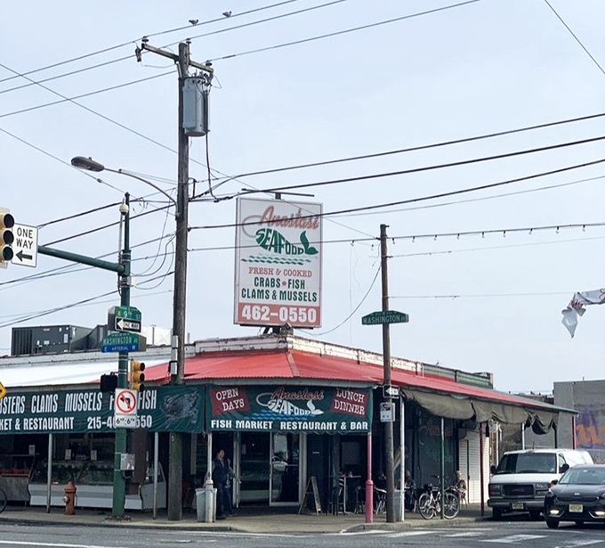 Corner lot, vintage awning &ndash; the kind of spot where market-fresh seafood meets time-tested Philly flavor.