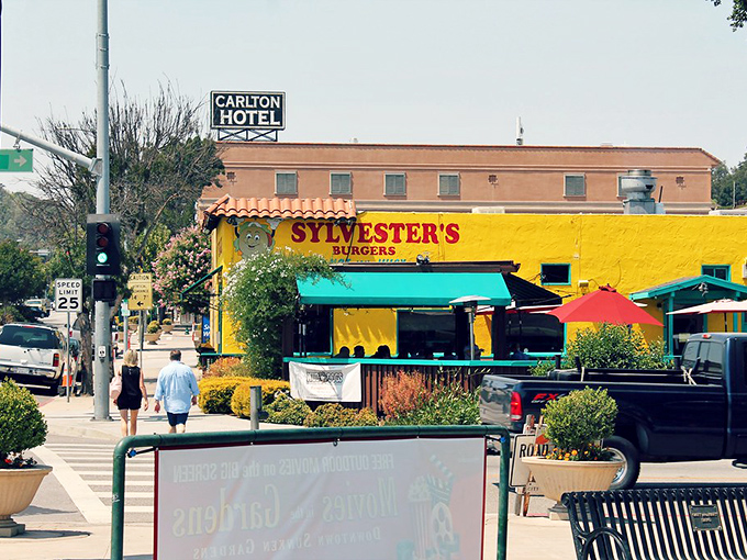 Sylvester's sunshine-yellow burger joint practically screams "calories don't count in small towns!"&mdash;and we're here for it.