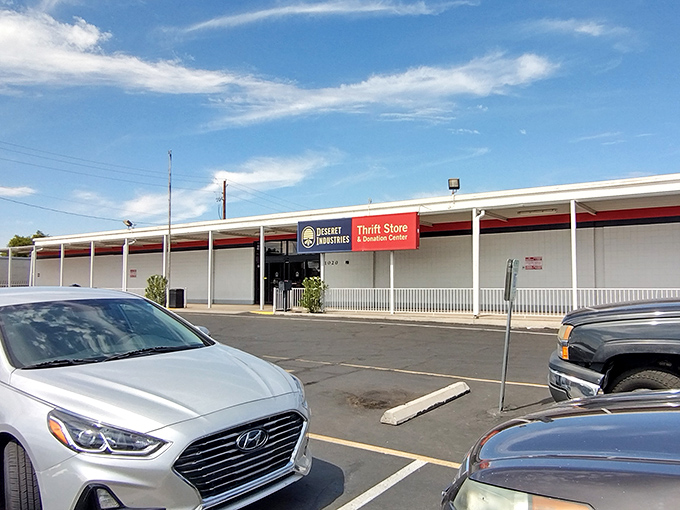 Simple storefront design masks the incredible selection of treasures waiting inside this donation center.