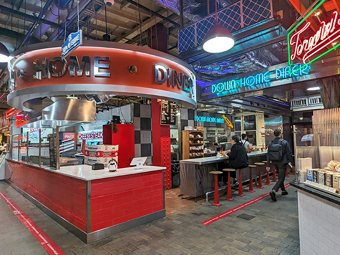 Counter service meets comfort food in this bustling corner where every meal feels like a celebration.