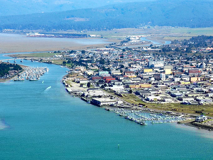 The waterfront city stretches along Humboldt Bay like a scenic painting come to life.