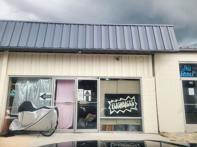 Those curtained windows hide fashion secrets that would make any vintage lover's heart skip a beat.