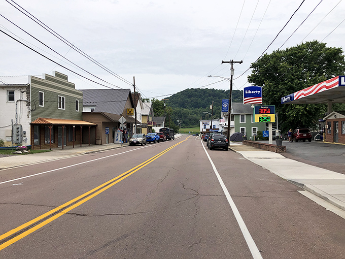 Mountain views frame this tiny town like nature decided to create the perfect scenic backdrop.