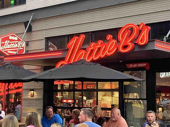 Those neon lights illuminate more than a restaurant - they're beacons guiding you to chicken enlightenment.