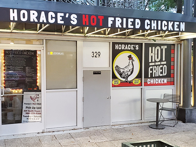 The simple storefront belies the fiery chicken magic happening inside this beloved Charlotte hot spot.