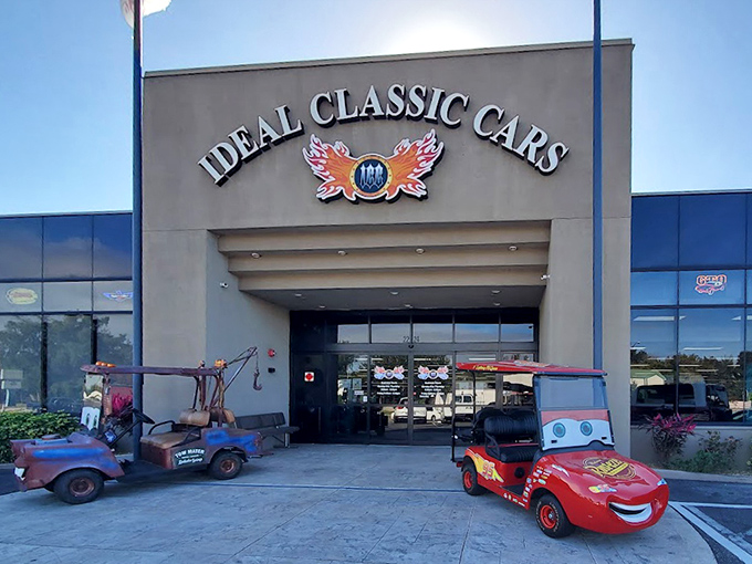 When Lightning McQueen and Mater greet you, you know this place understands that cars spark joy.