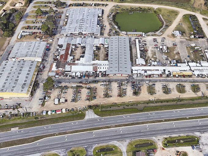 This aerial perspective shows the massive scale where thousands of vendors create shopping adventure magic.