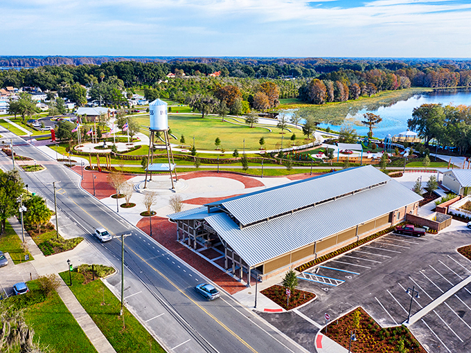Modern community center overlooks pristine lakes, proving Inverness balances progress with natural beauty perfectly.