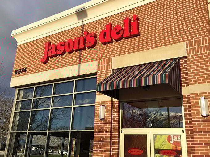The modern exterior houses a sandwich operation that balances tradition with innovation. That striped awning adds a touch of deli nostalgia!