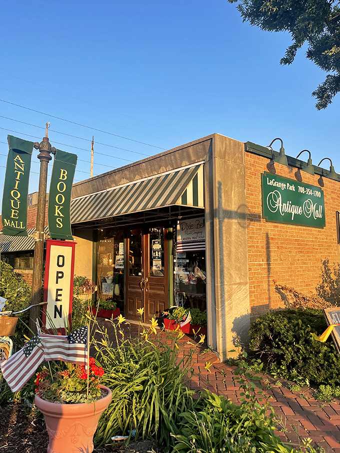 Garden-fresh charm surrounds this antique haven where vintage dreams bloom alongside the seasonal flowers outside.