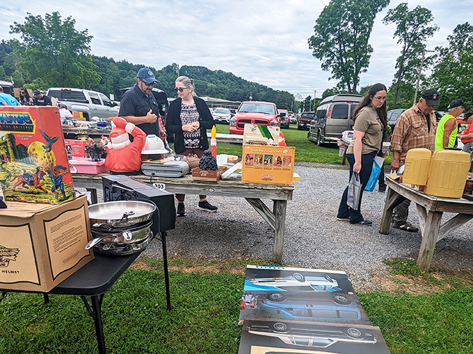 Rural Pennsylvania's charm unfolds through vintage signs and authentic country merchandise displays here.