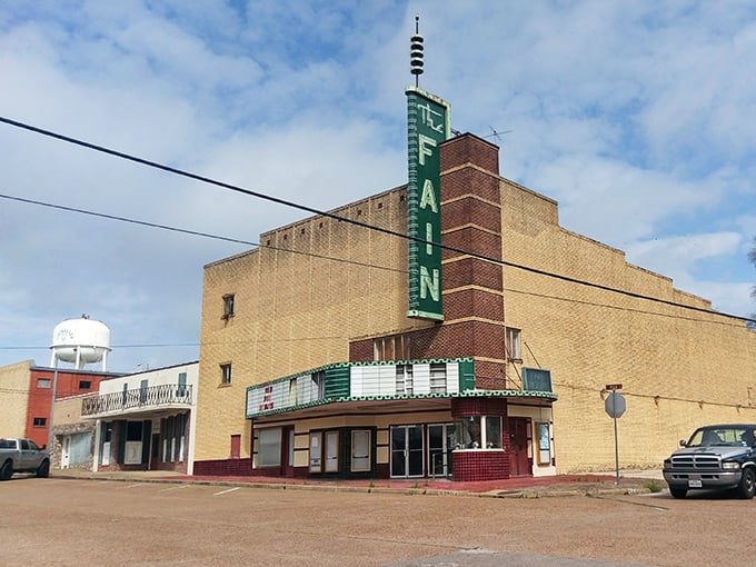 The Grand Theater's iconic sign still lights up downtown Livingston. Back when date night meant a movie and a malt at the counter afterward!