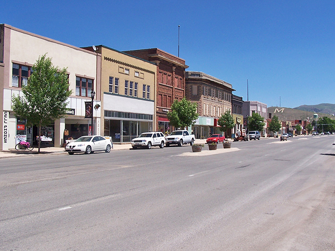 Mountain-marked affordability! Montpelier's main drag stretches toward that hillside 'M'&mdash;marking the spot where retirement treasures don't require a millionaire's map.