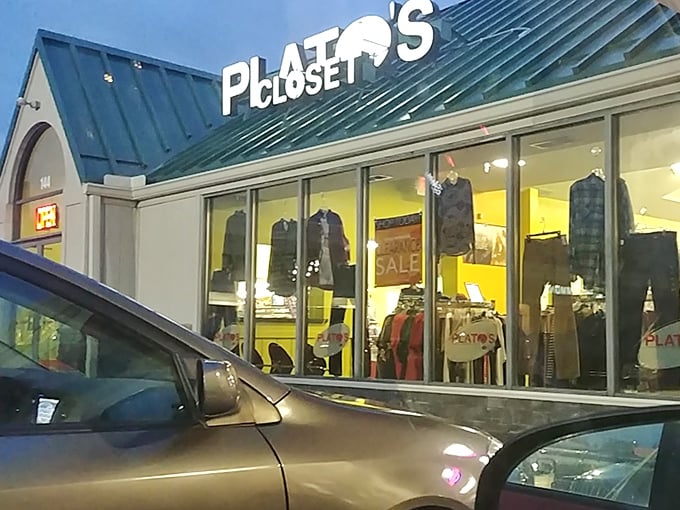 This contemporary storefront proves that thrift shopping can be both environmentally conscious and incredibly stylish at once.