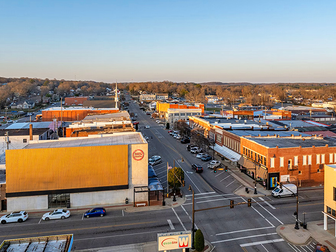 Wide sidewalks and classic buildings make Russellville feel like America's hometown should.
